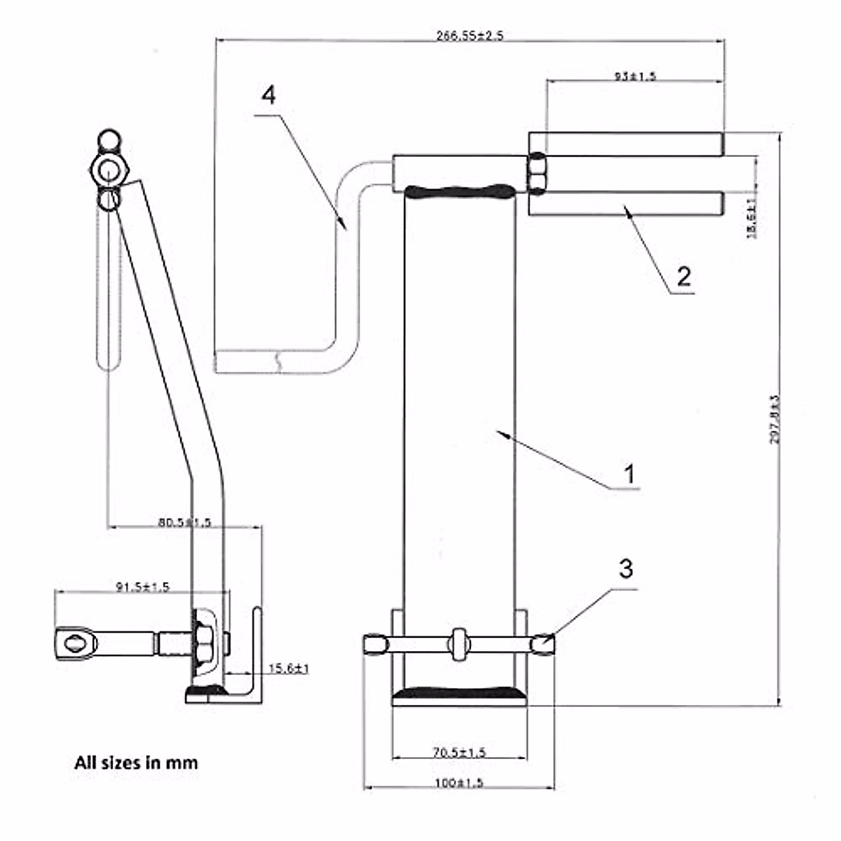 Mytee Products Strap Winder for Flatbed Trailer - Black Powder Coated Steel, Cargo Tie Down Ratchet Strap Winder - Winch Strap Roller for 2", 3", 4" Straps - Trucking Accessories for Trucks