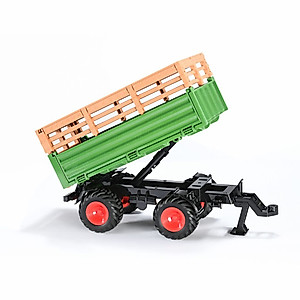 Remote Control Tractor and Trailer Set RC Kids Tractor Toy Front Loader Farm Truck Toddler Farm Toys with Lights and Sound, Metal Cab, 8 Wheels RC Toys Boys Gift for 3 4 5 6 7 8 Years Old