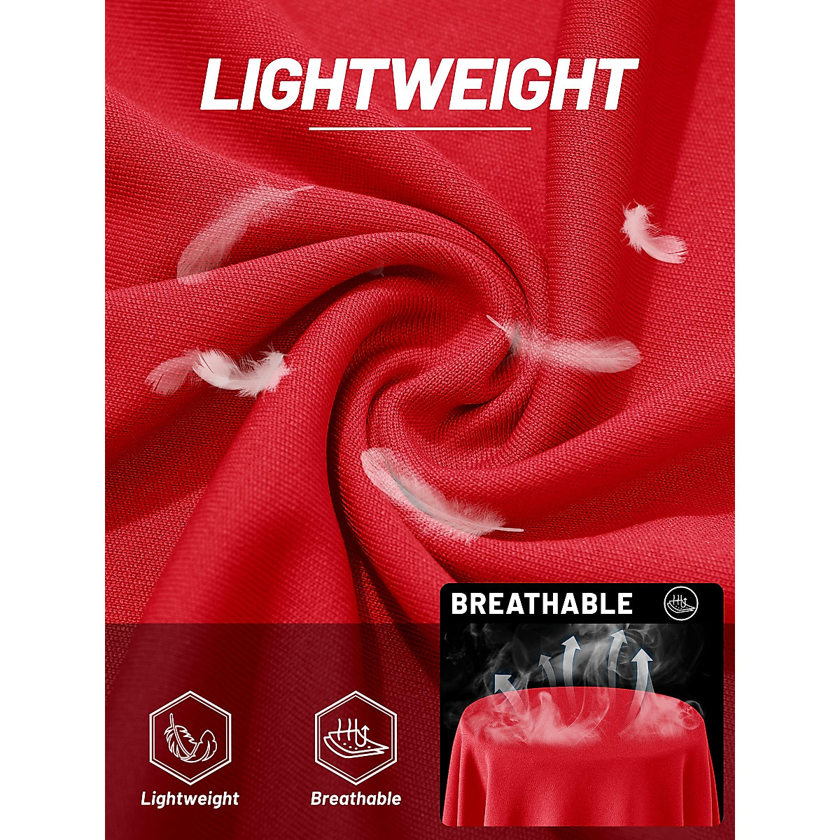 TACVASEN Women's Athletic Shirts Red Quarter Zip Pullover Womens UV Protection Shirts Rash Guard for Women Quick Dry, L