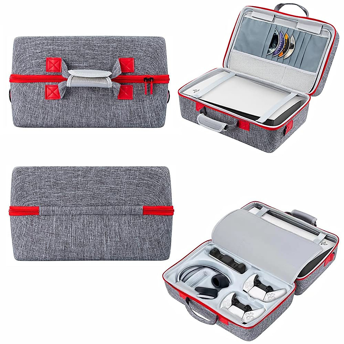 SYMOCA PS5 Carrying Case, Compatible with Playstation 5 Console, Waterproof and Shockproof Storage Travel Bag for PS5 Controllers, Cables, Game Disc or Other Accessories