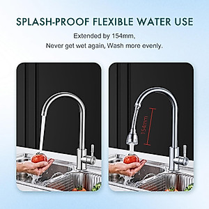 MANMOON Swivel Faucet Aerator with 3 Spray Modes & 360° Rotation, Water-Saving Sink Sprayer Attachment for Kitchen/Bathroom, Chrome-Plated Nozzle (Easy Install, Anti-Splash,Three-stage,Medium)