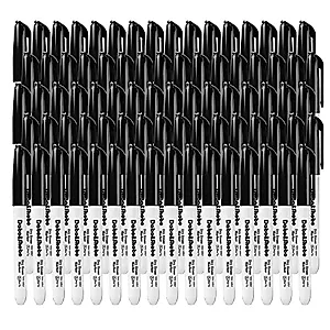 Dabo&Shobo Low Odor Dry Erase Markers, Fine Tip, Bulk Pack of 80, Black Whiteboard Markers, Suitable for School, Office, or Home