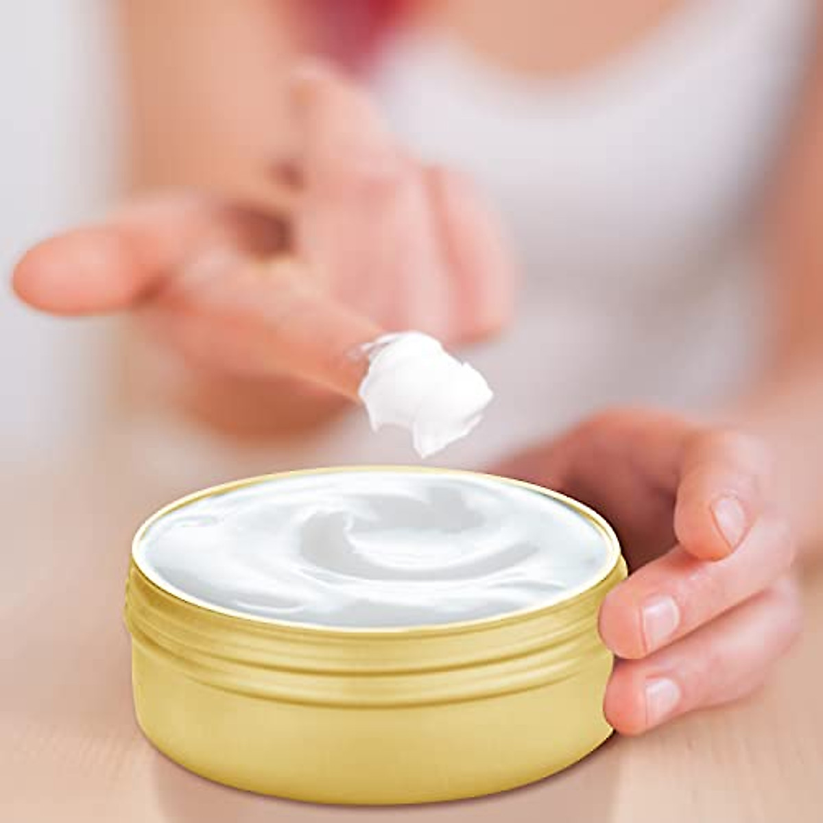 Gold 2 Ounce Aluminum Tin Jar Refillable Containers 60 ml Aluminum Screw Lid Round Tin Container Bottle for Cosmetic, Lip Balm, Cream, 30 Pcs