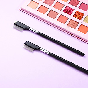 Metal Eyelash Brush 2 Pieces Grooming Eyelash Separator Mascara Metal Separated Lash Make up Brush Comb Cosmetic Separator Curler Eye Makeup Tool for Women
