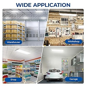 CINOTON 2FT 105W LED Shop Light with 14175LM,0-10V Dimmable Linear High Bay Lighting with 5000K,120-277V 135LM/W Commercial Hanging Lights for Garage Office Warehouse Workshop Factory UL Listed