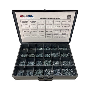 Machine Screw Assortment Kit Includes Phillips Bits-2,410 Piece Phillips Pan Head