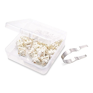 Gateron KS-9 20 Pack White Switches for Mechanical Keyboards,3-pin White-Shell Supporting SMD RGB Light