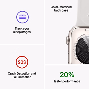 Apple Watch SE (2nd Gen) [GPS 40mm] Smart Watch w/Starlight Aluminum Case & Starlight Sport Band - S/M. Fitness & Sleep Tracker, Crash Detection, Heart Rate Monitor, Retina Display, Water Resistant