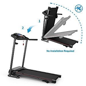 SHAREWIN Folding Treadmills for Home Portable Electric with Incline Running Exercise Machine Compact Treadmill with LCD and Mobile Phone Holder Perfect for Home Fitness Workout Jogging Walking