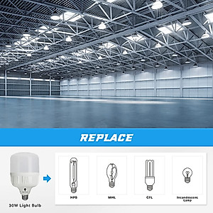 Bluex Bulbs Corn Bulb 30W 5000K 2 Pack BlueX 250W Bulb - 300W Bulb Equivalent, 30W LED Corn Light Bulb Cool White 5000K E26 Base 3000 Lumens 300 Watt Light Bulb