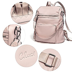 CLUCI Backpack Purse for Women Fashion Leather Designer Travel Large Ladies Convertible Shoulder Bags with Tassel Pink
