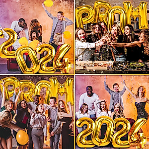 algpty Prom 2024 Balloons Gold 40 Inch Giant - Prom 2024 Decorations Decor for Prom 2024 Party Graduation Decorations Foil Mylar Prom 2024 Balloons Banner Sign for Prom Night Graduation Party