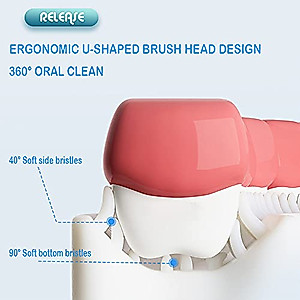 2PCS Kids U-Shaped Toothbrush, Manual Training Tooth Brush, Food Grade Soft Silicone Brush Head, 360° Oral Teeth Cleaning Design for Toddlers and Children(S(Ages 2-6))