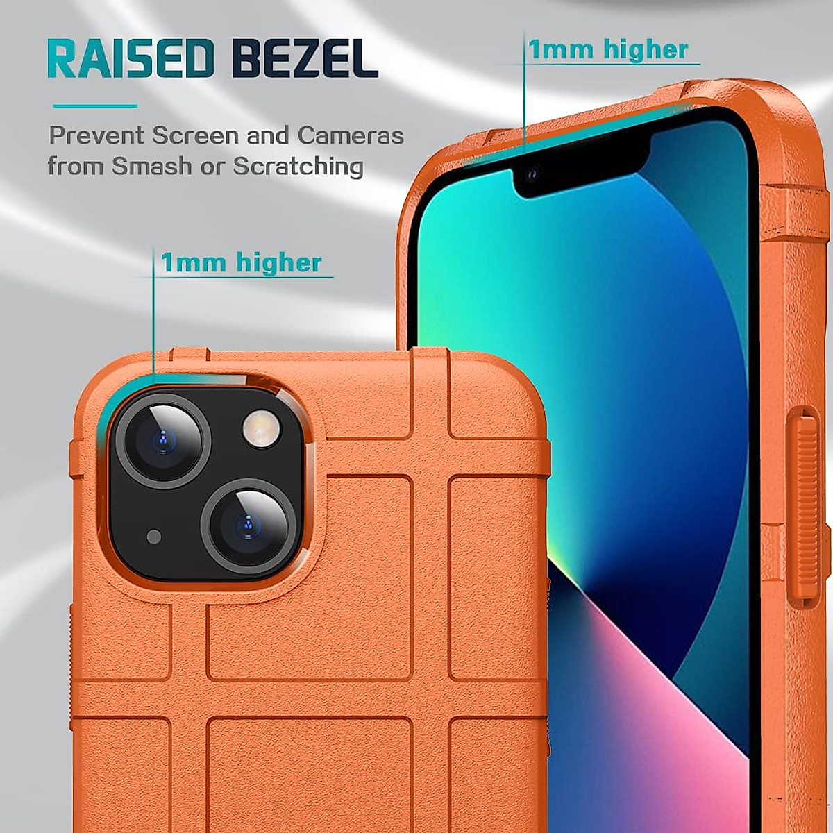 LABILUS for iPhone 13 Mini Case, Rugged Shield 8ft Drop Proof TPU Thick Armor Tactical Protective Case Compatible with iPhone 13 Mini (5.4 inches) - Sunlight Orange