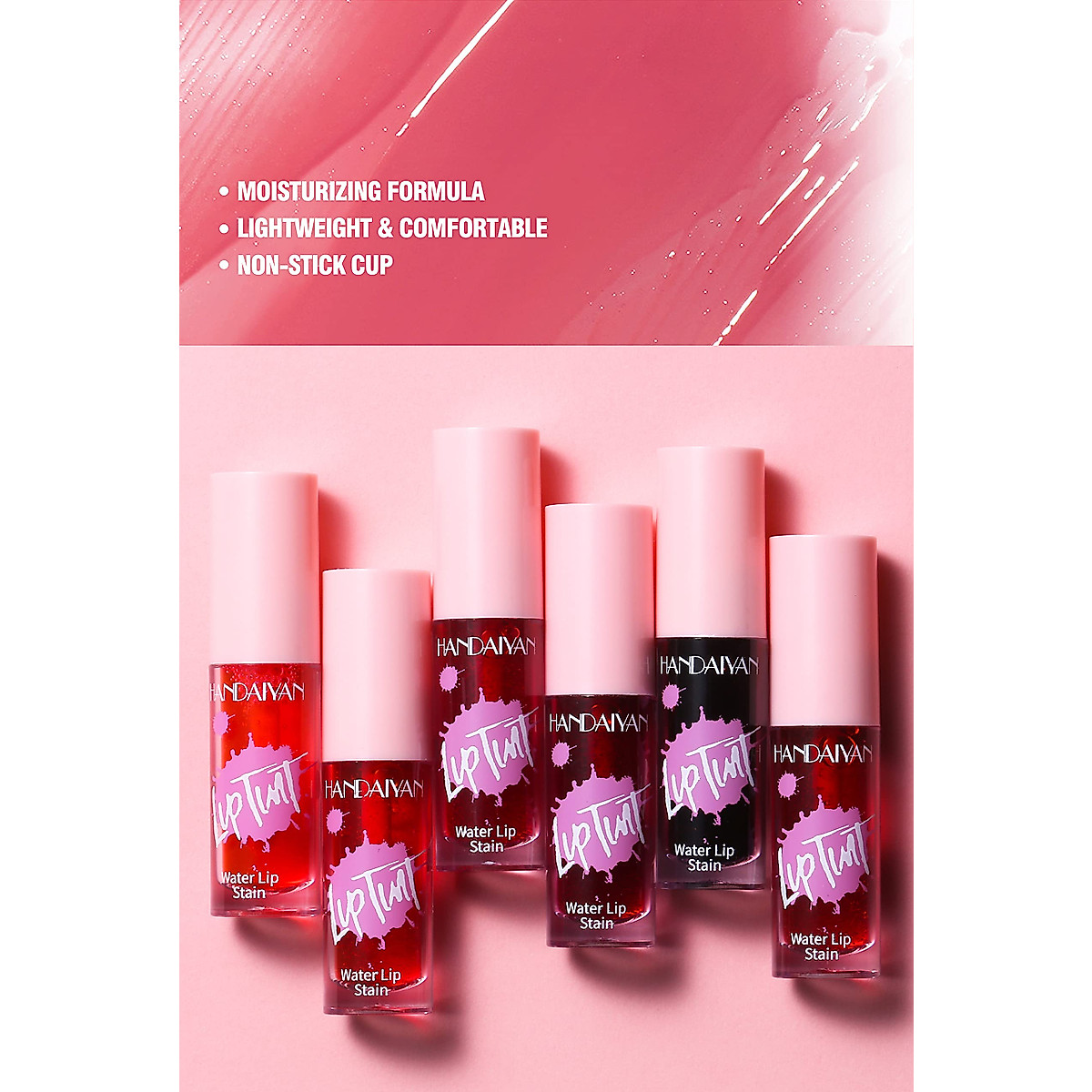 Easilydays Lip & Cheek Stain, 2 In 1 Blusher & Lip Water Tint Makeup, Matte Velvet Watery Tint Lip Gloss, Waterproof Long Lasting Lip Stains, Vivid Color Lip Stain Moisturizing Lightweight Lip Glaze for Women Pink Makeup (#01)