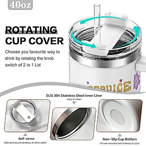 FOCIUZTA 40oz Tumbler with Lid, Insulated Cup, Travel Coffee Mug, Ideal Gift for Easter, Father’s Day, Mother’s Day, Birthday, Social Worker Design