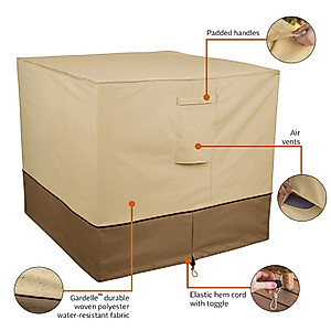Classic Accessories Veranda Water-Resistant 34 Inch Square Air Conditioner Cover, Patio Furniture Covers