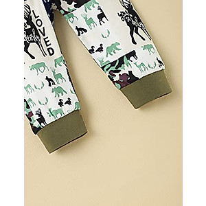 Newborn Baby Boy Clothes Outfits Letter Print Romper + Hunting Elk Pants+Hat 3PC Clothing Set (C-White, 0-3Months)