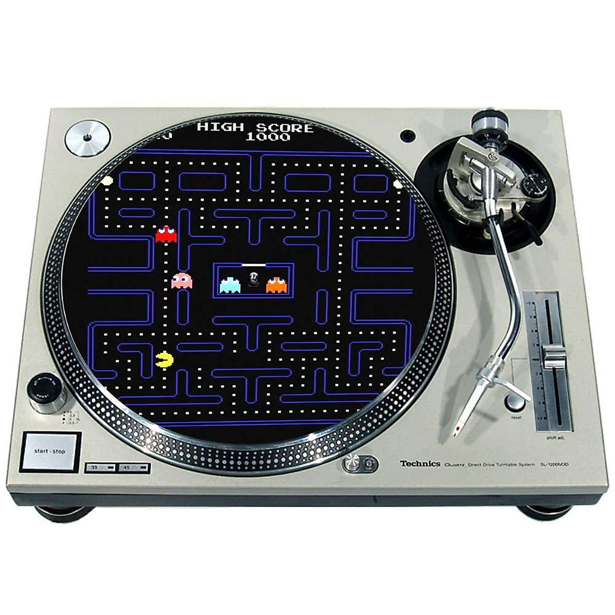 Slipmat Slip Mat Scratch Pad Felt for any 12" LP DJ Vinyl Turntable Record Player Custom Graphical - Pacman