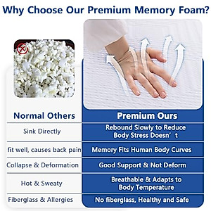 Opoiar RV Mattress Short Queen 8 Inch Memory Foam Mattress, Cooling Green Tea/Gel Medium Firm Bed Mattress in a Box for Camper/Trailer/Truck, Made in USA, US Certified 75'' x 60''