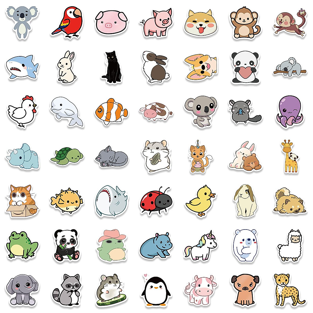 Cute Animal Stickers Pack- 100PCS Colorful Waterproof Stickers for Water Bottles, Laptop, Phone
