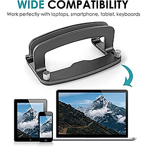 Aluminum Vertical Laptop Stand, Desktop Stand Holder with Adjustable Dock Holder for Desk 1 Slot for MacBook Pro, Laptop