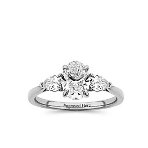 Personalized Engagement Ring 10K Gold 2 Carat Moissanite Wedding Promise Ring with Free Engraving Custom Anniversary Jewelry Gift for Women