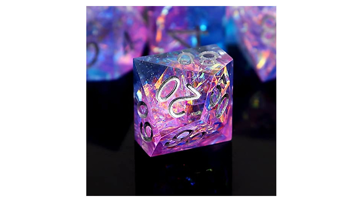 Haxtec Sparkling Sharp Edge DND Dice Set - Enchanted