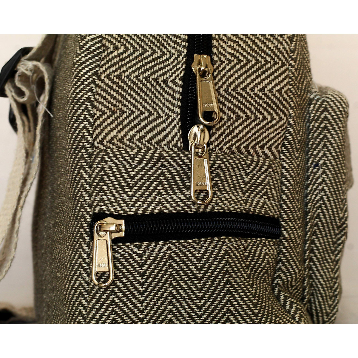 Handmade Hemp Mini Backpack For Women Girls Purse Cute Eco Friendly Light Weight Washable Small Bag for everyday lives (DARKGREEN)