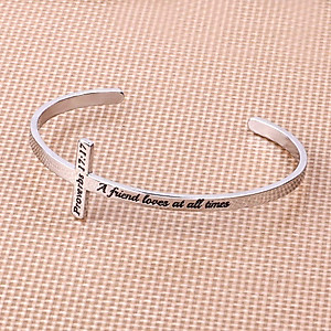 M MOOHAM Christian Gifts for Women Friends, Friendship Gifts Cross Bracelet A Friend Loves at All Times Best Friend Bracelet