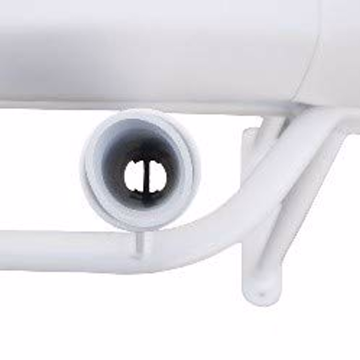 Fishmaster Original Leaning Post for Center Console Fishing Boats – Three Rocket Launcher Rod Holders, Rectractable Footrest, Flow Through Foam – White Upholstery/White Powder Coat