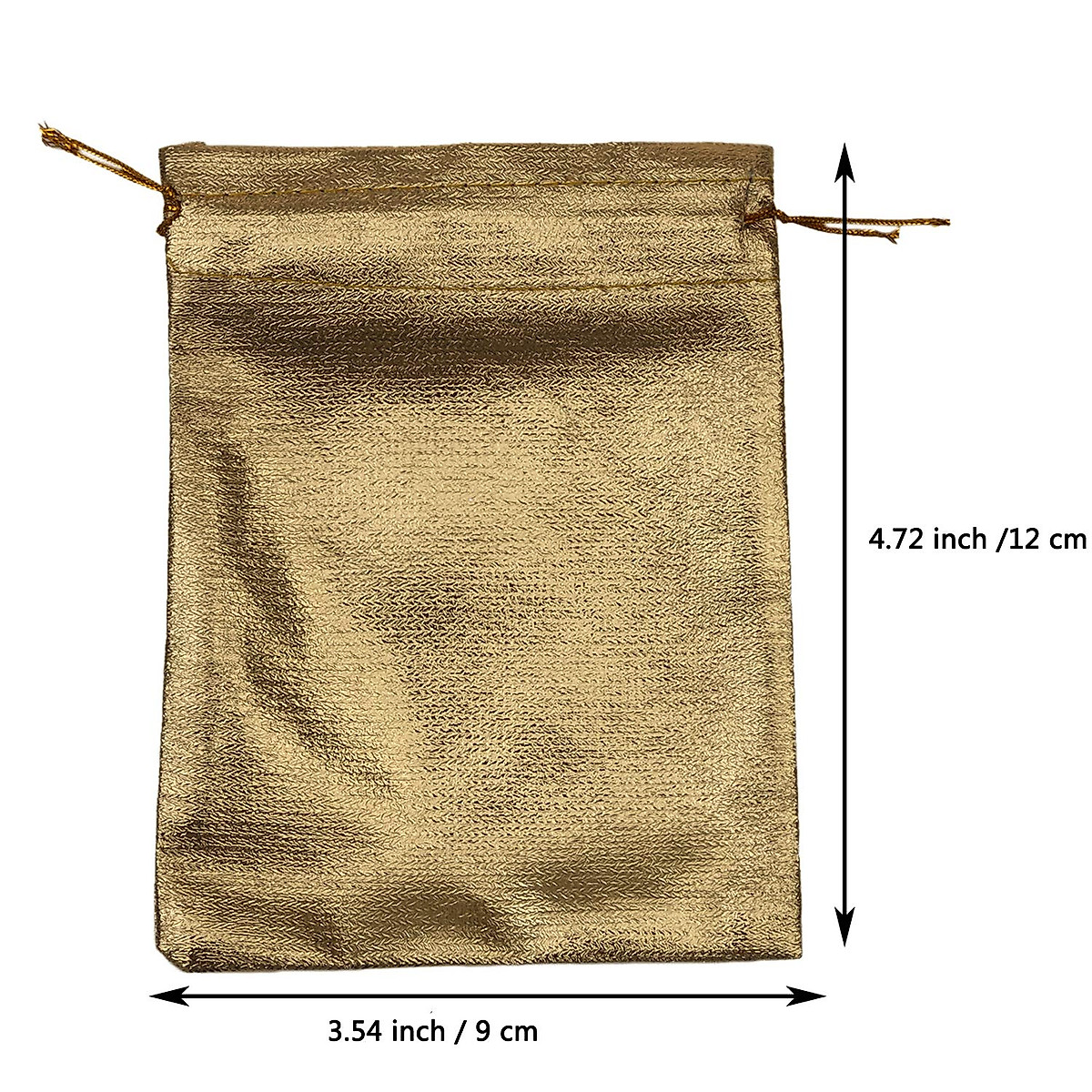 BEAVOING Pack of 100 3.54"x4.72" Heavy Duty Gold Drawstring Organza Jewelry Pouches Wedding Party Christmas Favor Gift Candy Chocolate Bags (Gold, 3.54"x4.72")