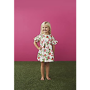 Mud Pie baby girls Short Sleeves Dress, Berry, 12-18 Months US