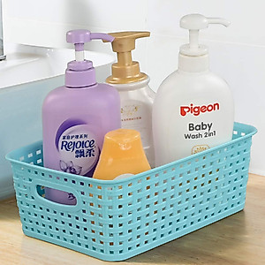 Kekow Plastic Storage Baskets for Bathroom, Beauty and Closets Organization, 6-Pack