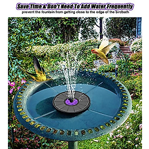 SZMP Solar Fountain 3.5W Bird Bath Fountains with Flower 2024 Upgraded Glass Panel, Solar Powered Water Fountain with 7 Nozzle & 4 Fixer, Solar Fountain Pump for Bird Bath, Garden, Pond, Pool (Black)