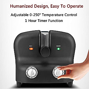 12L Kitchen Convection Oven, Multifunction Countertop Steam Toaster Oven with 0-250° Adjustable Temperature and 1H Timing, 360° All-round Flip Baking, for Grilled Chicken Fish Bread