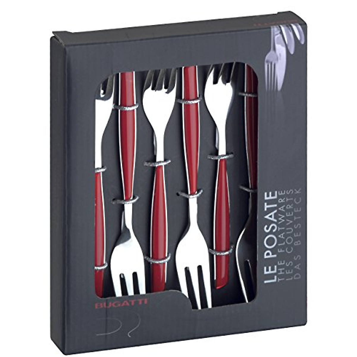 BUGATTI - Flatware set 6 pcs. Dessert fork"Glamour" ORANGE