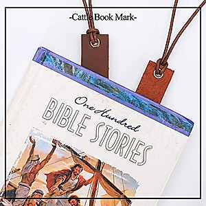 Vantoo Personalized Genuine Leather Bookmarks with Tassel for Men Women Boys Girls Kids, Handmade Page Markers for Book Reading, Perfect Gift for Reader Writers Authors Poets (Umber 06)