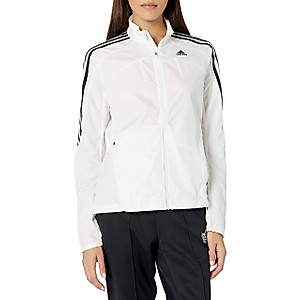 adidas Women's Marathon 3-Stripes Jacket, White, Medium