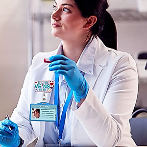 Geyee 4 Pack Nurse Badge Reel Retractable Badge Holder Funny Bling Blood Phlebotomist Badge Clips Cute Phlebotomist Nursing ID Badge Holder with Clip for Office School Hospital Nurses Teacher