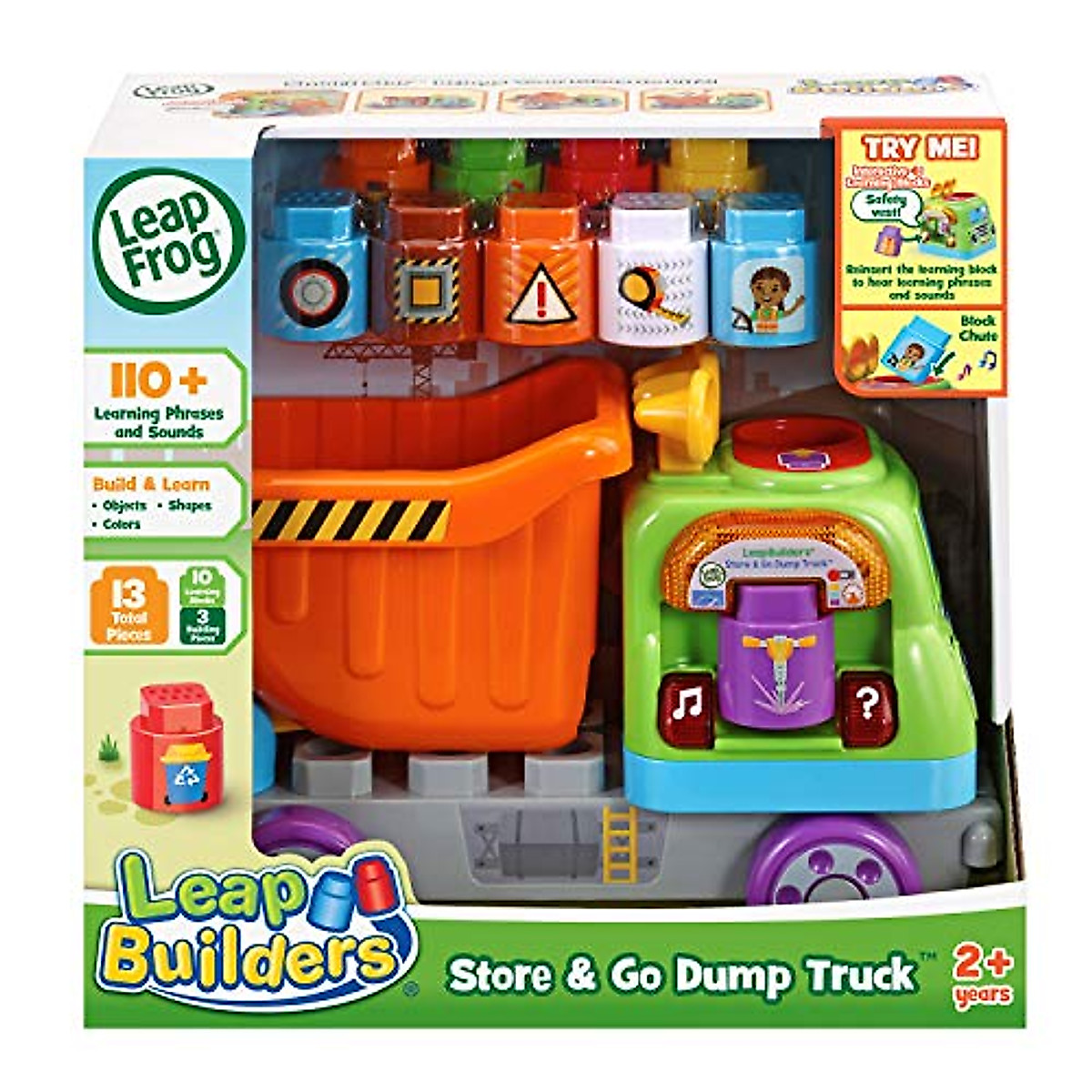 LeapFrog LeapBuilders Store and Go Dump Truck, Multicolor