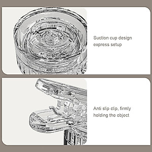 WAXCMXYH 2 PCS Rotating Suction Cup Clips, Ovent Mitt Hanger, Multiple Purpose Round Suction Storage Clamp for Kitchen Bathroom Wall Door Towels Holder Hat Umbrella Organizer