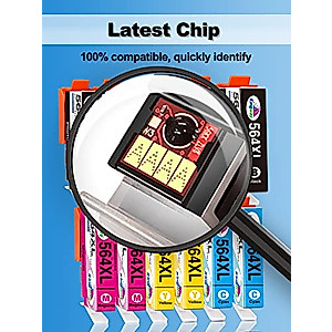 KINGWAY 564XL Ink Cartridges for HP Printers, Replacement for HP 564 XL 564 Work with HP Photosmart 5520 6520 7520 Deskjet 3520,12 Combo Pack((4 Black, 2PBK & 2 C/M/Y)