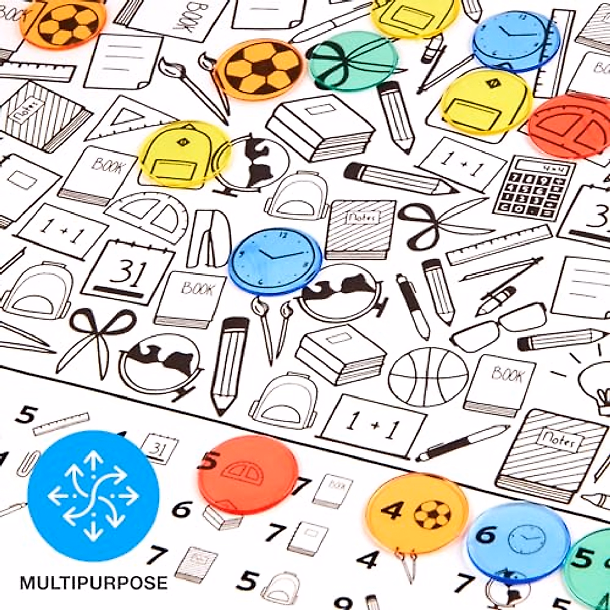 Brybelly Royal Bingo Supplies Bingo Chips for Bingo Games - 1000 Count, Mixed - 3/4" Translucent Bingo Markers - Clear Plastic Bingo Chips Bulk Transparent Counters