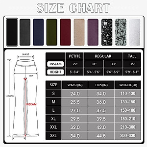 Houmous S-XXXL 29''31''33''35'' Inseam Women's Cotton Bootcut Pants Inner Pocket(Regular-33 Inseam-Black, X-Large)