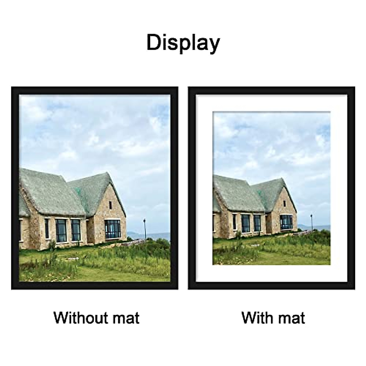 PUEOR 16x20 Poster Frame Picture Frames Black - 3 Pack - Display11x14 with Mat or 16x20 Photos without Mat - Solid Wood with Plexiglass - Wall Mounting Horizontal and Vertical (16x20 Inch)