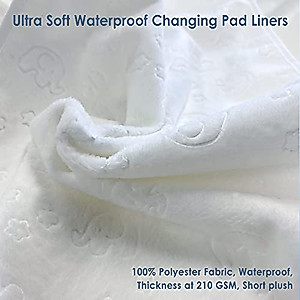 Truwelby Contoured Diaper Changing Pad with 3 Pack Ultra Soft Plush Liners, Baby Changing Pad Cover Waterproof Hypoallergenic Washable