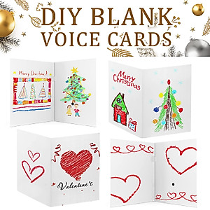 4 Pcs Voice Recordable Greeting Card 30 Seconds Talking DIY Greeting Card, Record and Send your own Custom Voice Message, Music or Sound Effects