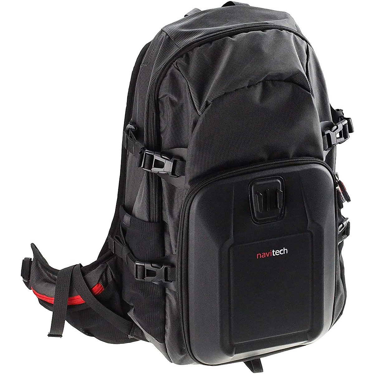 Navitech Action Camera Backpack & Red Storage Case with Integrated Chest Strap - Compatible with Lintern Pro LPX-24 4K Action Camera