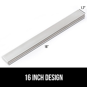 The Original Gorilla Grip Stainless Steel Magnetic Knife Holder, 16 inch, Heavy Duty Magnet Strip for Knives, Wall or Refrigerator Mounted Bar, Easy Install Rack, Securely Store and Organize Kitchen
